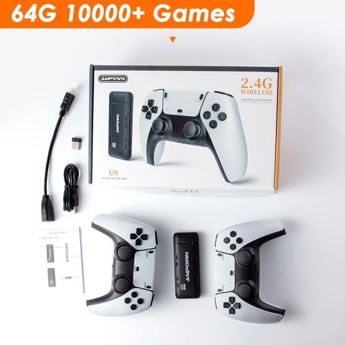 Jeux 64G 10K-Console De Jeux Vidéo Rétro Portable U9, Avec 128 Jeux ...