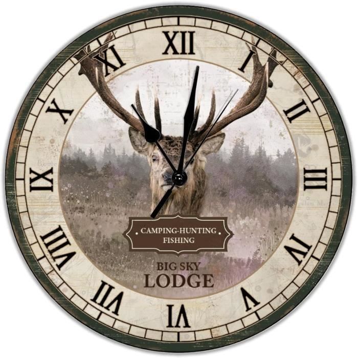Horloges Murales En Bois Pour Camping, Chasse, Pêche, Animaux De La ...