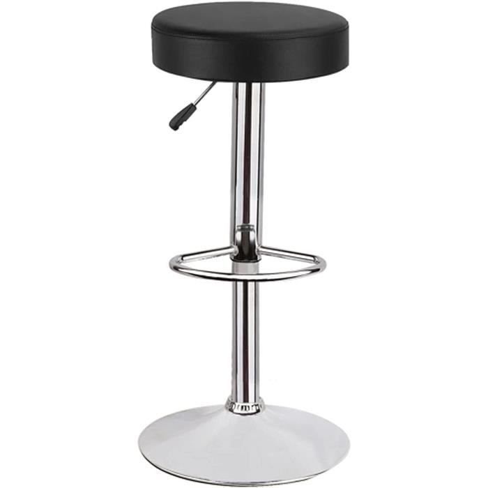 DAGCOT Tabouret Rond Noir pivotant Noir Cha de Bar en Cuir PU, Salon de ...