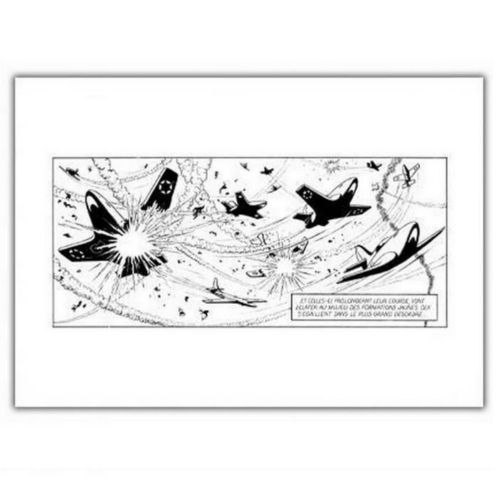 Poster affiche offset Blake et Mortimer, bataille aérienne (35,5x28cm ...