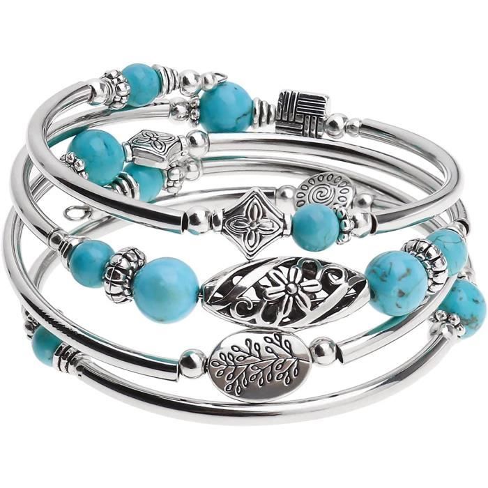 Bracelets Bohèmes Superposés Bracelet Jonc Chakra Perlé Pierre ...