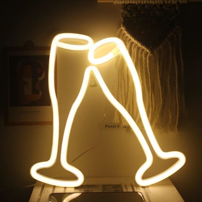 Verre À Vin Enseignes Au Néon Bière Acclamations Led Neon Light 11" X ...