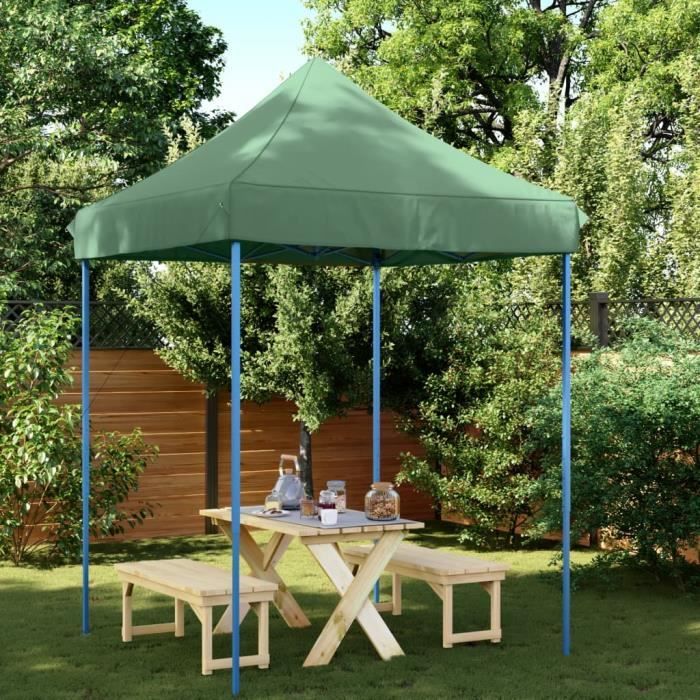 DEX Tente de réception pliable escamotable vert 200x200x306 cm 7426693416226 - Cdiscount Jardin