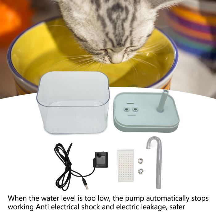 JAC Distributeur d'eau pour chien et chat - 1.5L pompe silencieuse - couvercle bleu 130094 ...