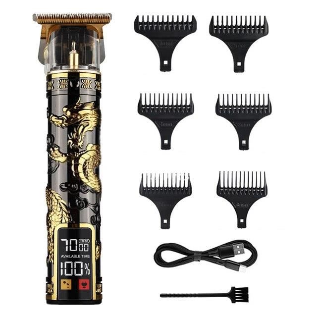 Tondeuse à barbe sans fil Vintage T9 0mm, professionnel, électrique pour hommes, Machine de ...