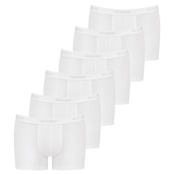 Sloggi Boxers Hommes 24/7 - lot de 6 Blanc - Cdiscount Prêt-à-Porter