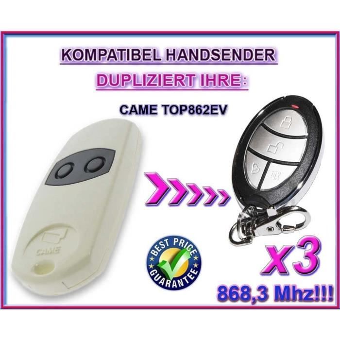 3 X CAME TOP 862EV compatible émetteur de remplacement de la ...