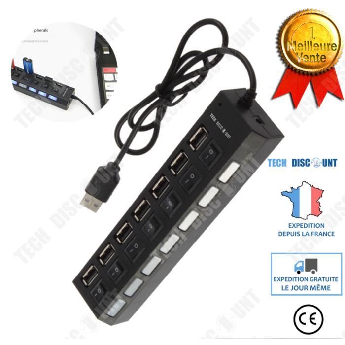 Concentrateur USB - TD® - 7 Ports - Noir - Plug and Play - Transfert 480 Mbps - Cdiscount ...