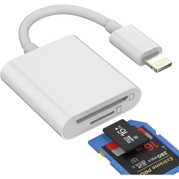Adaptateur Micro Sd Pour Lecteur De Carte Flash Tf Pour Iphone, Appareil Photo, Mémoire Apple 11 ...