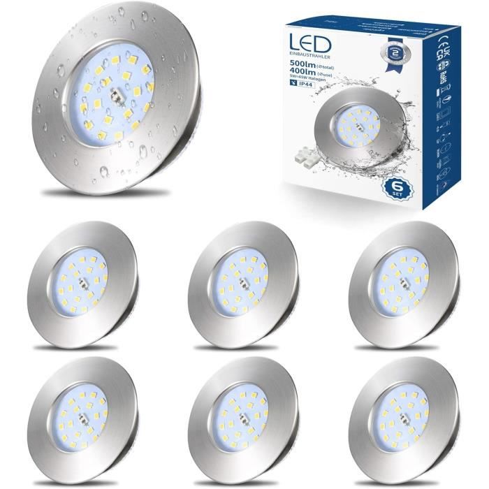 Spot Led Encastrable Ultra Plat Ip44 Led Spot Mat Nickel Rond Spot De ...