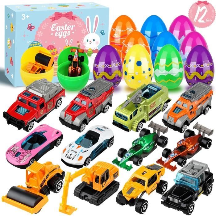 Cadeau Paques Enfant 12Pcs Oeuf De Paques Jouet Avec Voiture En Alliage Oeufs De Paques ...