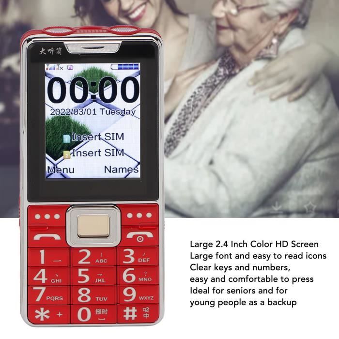 FHE Téléphone portable senior Téléphone portable pour personnes gées ...