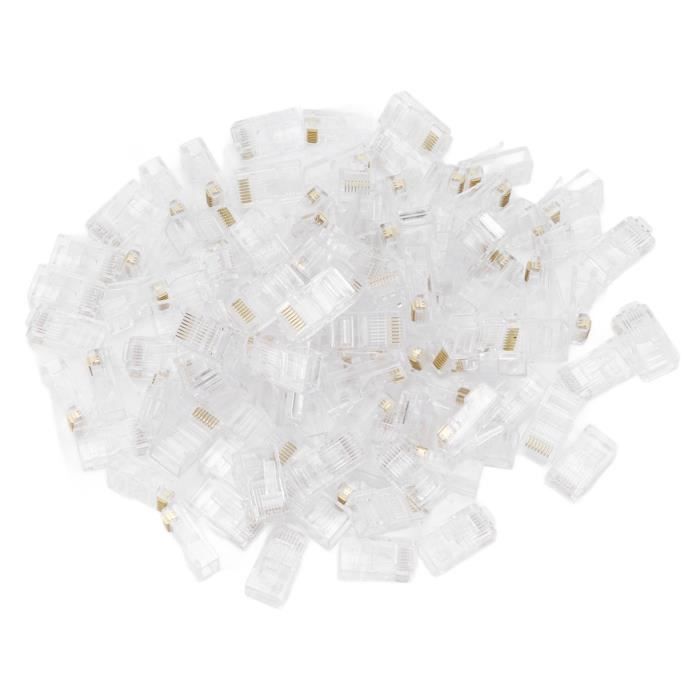 YOSOO Connecteur RJ45 100 pièces TF1013D CAT5 RJ45 connecteur 8P8C ...
