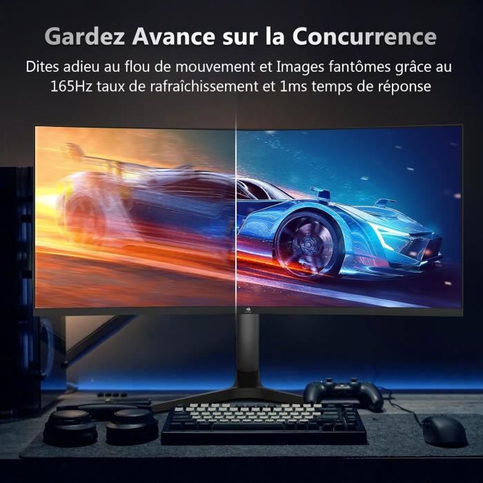 Écran PC Gamer Incurvé - Z-Edge - 34'' - 3440x1440 - 165Hz - 1ms - AMD ...