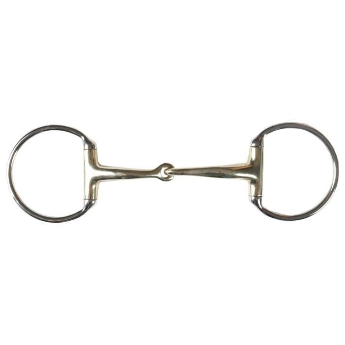 Mors 2 anneaux pour cheval avec joint articulé Horka - goldbrass - 11,5 ...