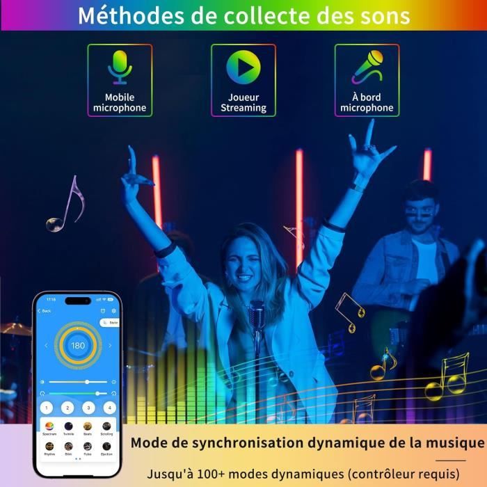 RGBIC COB LED Strip 24V, 5M 3150LEDs Changement de couleur adressable ...