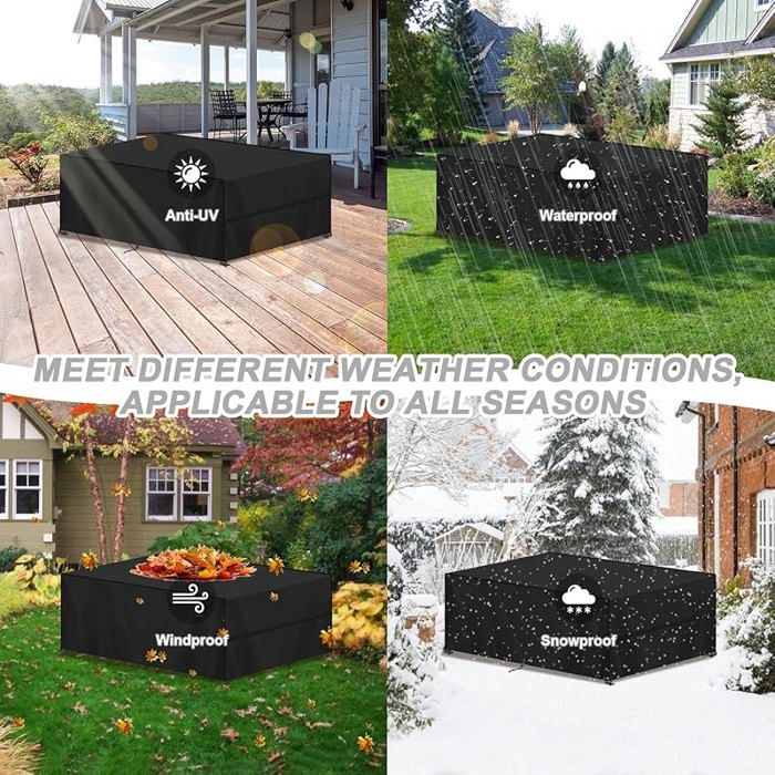 Housses de Table de Jardin Housse Protection Salon Exterieur Bache pour ...