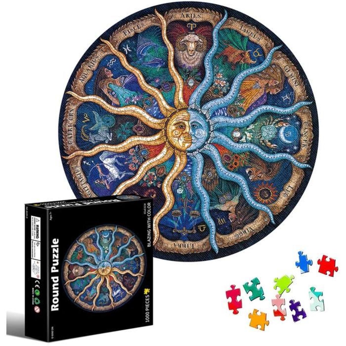 Puzzle 1000 pièces,Rond 1000 pièces Puzzle,Puzzles pour Adultes,Puzzle ...