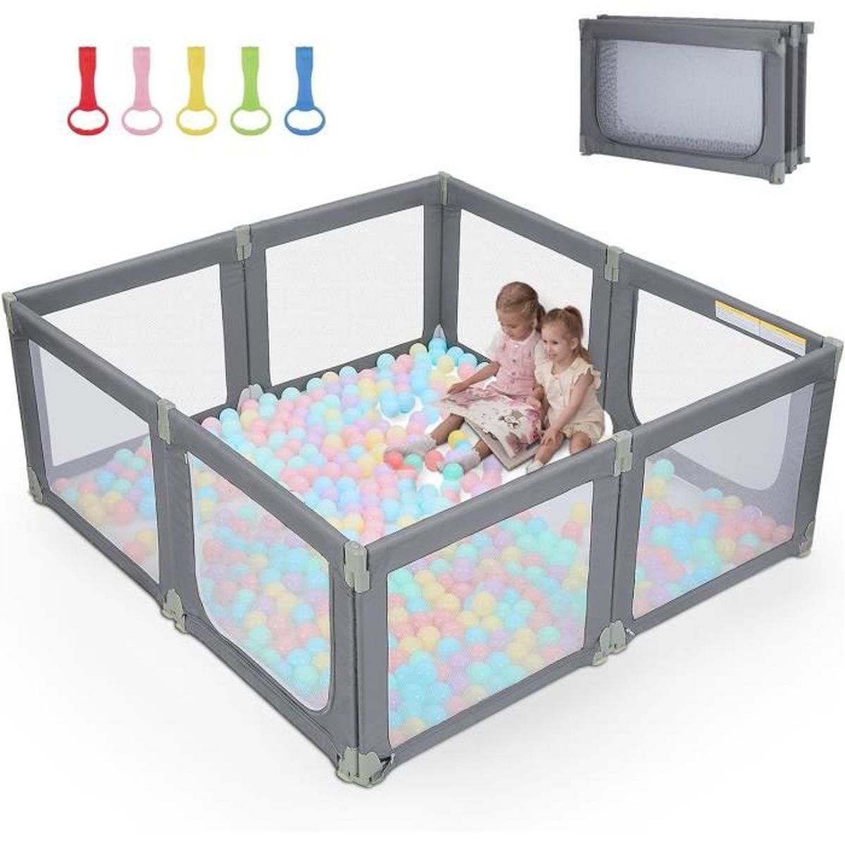 Parc pour bébé 175x180 CM, Parc bebe modulable en Tissu Oxford 300D et ...