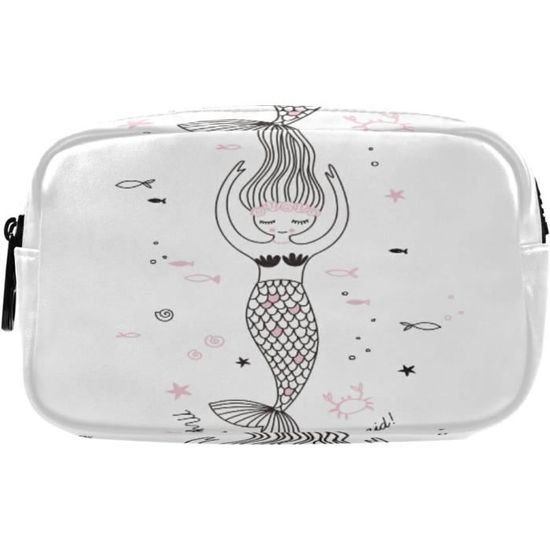 Sirène Poisson Mer Noir Trousse Élève Scolaire Sac À Crayons Poche ...