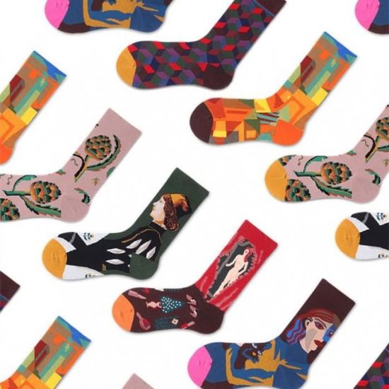 Chaussettes Multicolor Homme Femme - AMOUNE - 8 paires D'art Imprimée ...