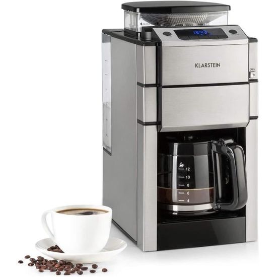 KLARSTEIN Machine a Cafe Grain, Cafetiere a Grain avec Broyeur 1000W ...