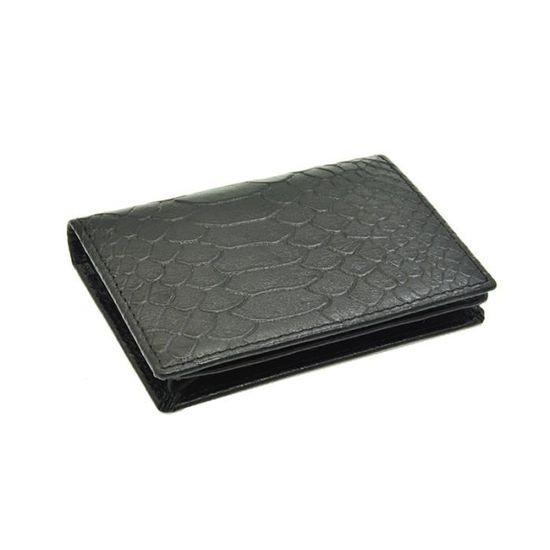 PORTE CARTE,python black--Porte carte bancaire en cuir 100% véritable, grande capacité, croix ...