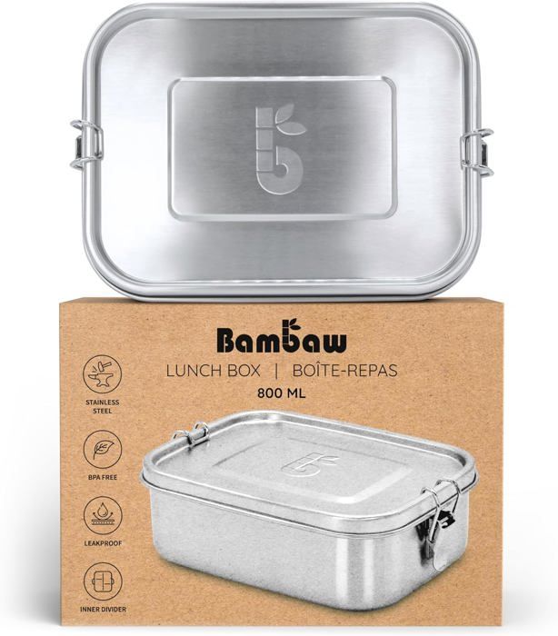 Boite Gouter Inox 800 ml Boite à Gouter Sans Bpa Boite Repas Hermetique ...