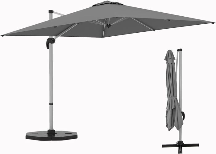 Parasol de Jardin 3x3M - GOPLUS - Parasol Déporté Carré Inclinable à 5 ...