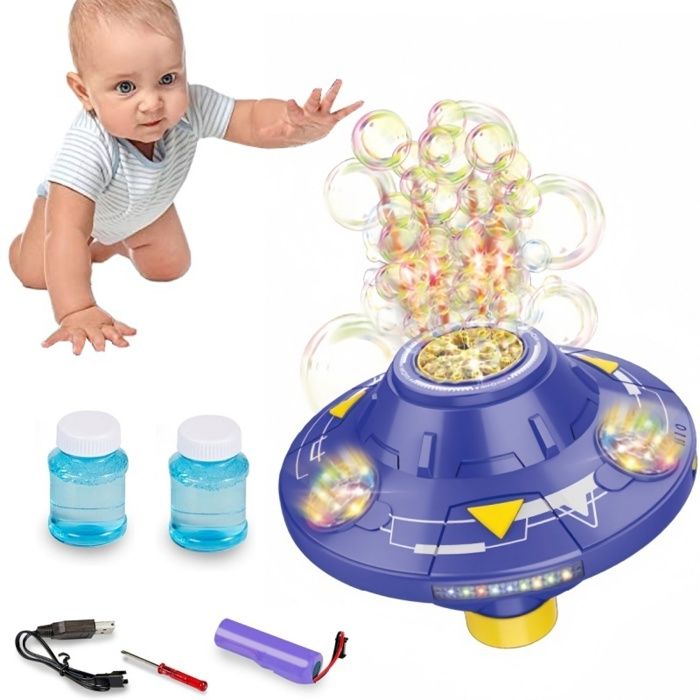 Machine à bulles UFO, machine à bulles pour enfants, rotative amovible ...