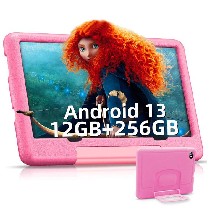 Tablette enfants 10 Pouces Android 13, 12Go RAM, 256Go ROM, Tablette ...