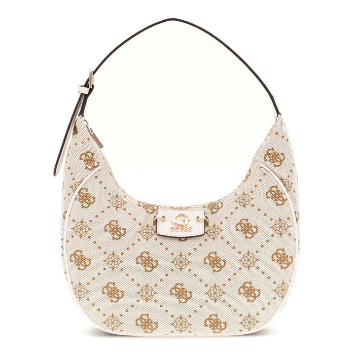GUESS Sac à épaule crème brun clair pour femme - Neda Hobo Shoulder Bag ...