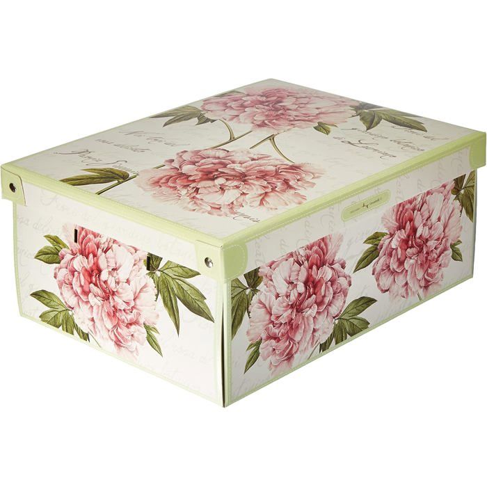 Kanguru 661 PE Boîte de Rangement en Carton recyclable Peonia/Pivoines ...