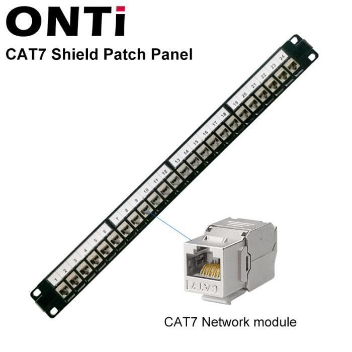 Module CAT7 - Module Blindé Rj45 24 Ports 1u, Panneau De Raccordement ...