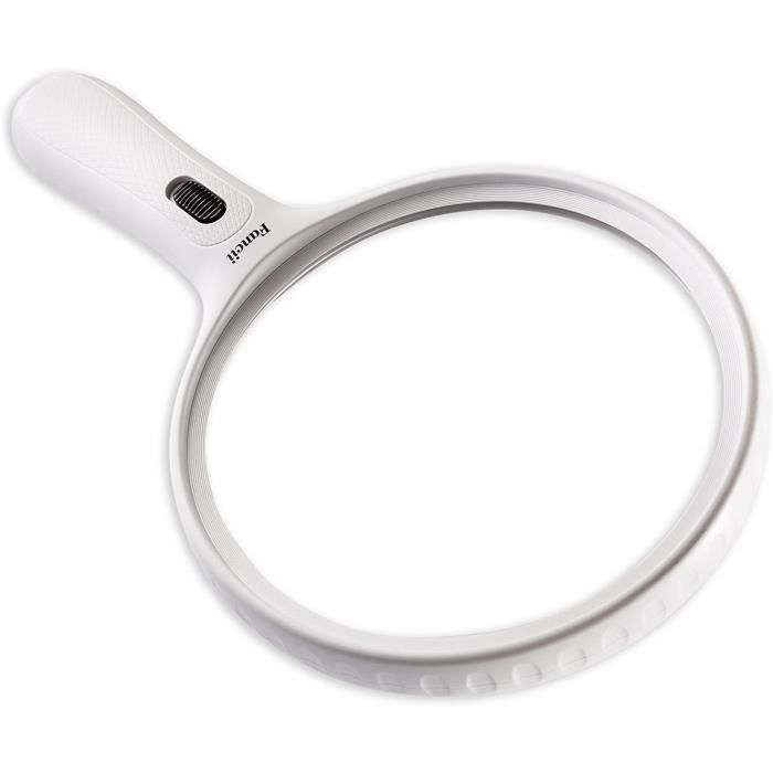 Très Grande Loupe Grossissante avec Lumière LED, 2X et 3.5X - 138mm Loupe avec Éclairage sans ...