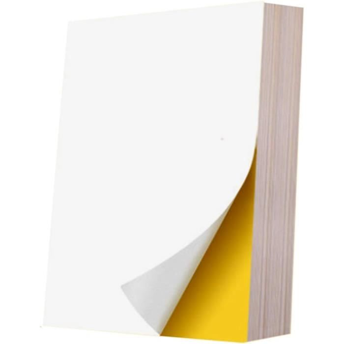 100 Feuilles A4 Papier Adhésif Blanc, Étiquette Autocollante A4 ...