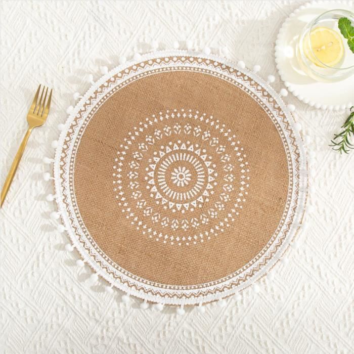 Dessous de verre,Napperon de Table rond en dentelle,broderie de Style ...