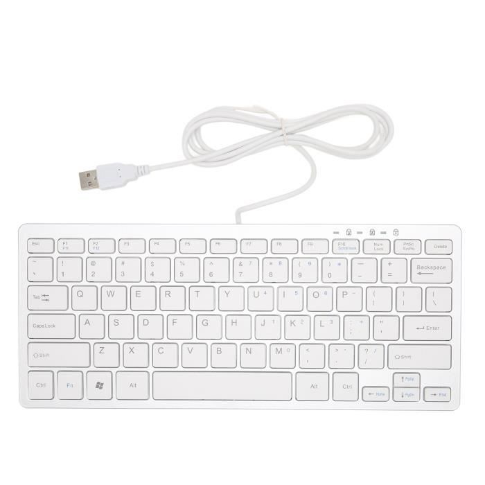 Fdit clavier de bureau Mini clavier Mini ultra fin 78 touches USB ...