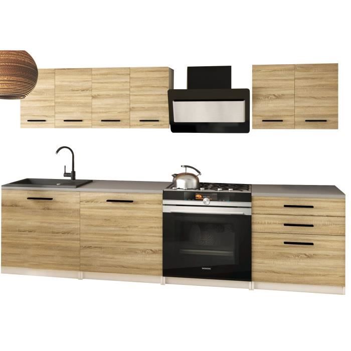 LOGAN - Cuisine complète L180 cm - Cuisine droite 6 pcs - Plan de ...