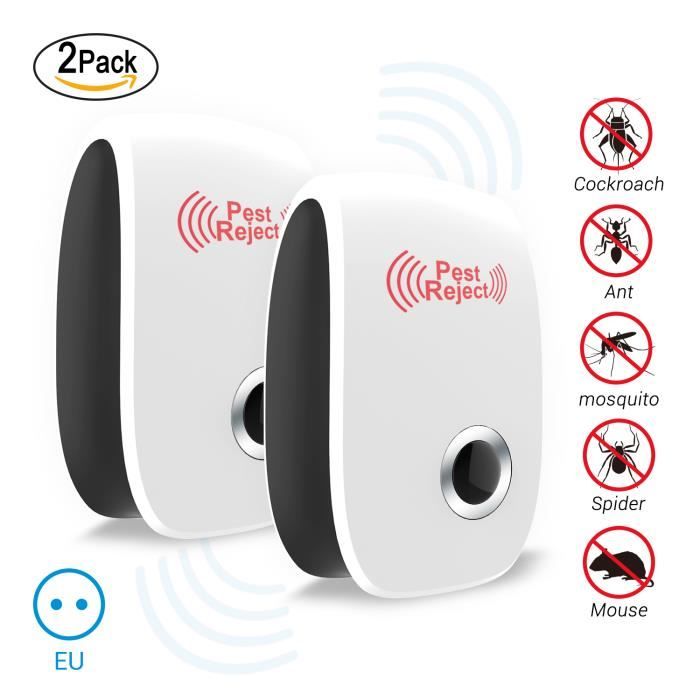 2 x Répulsif Ultrason Insectes Rats et Souris Anti-Nuisibles à ...