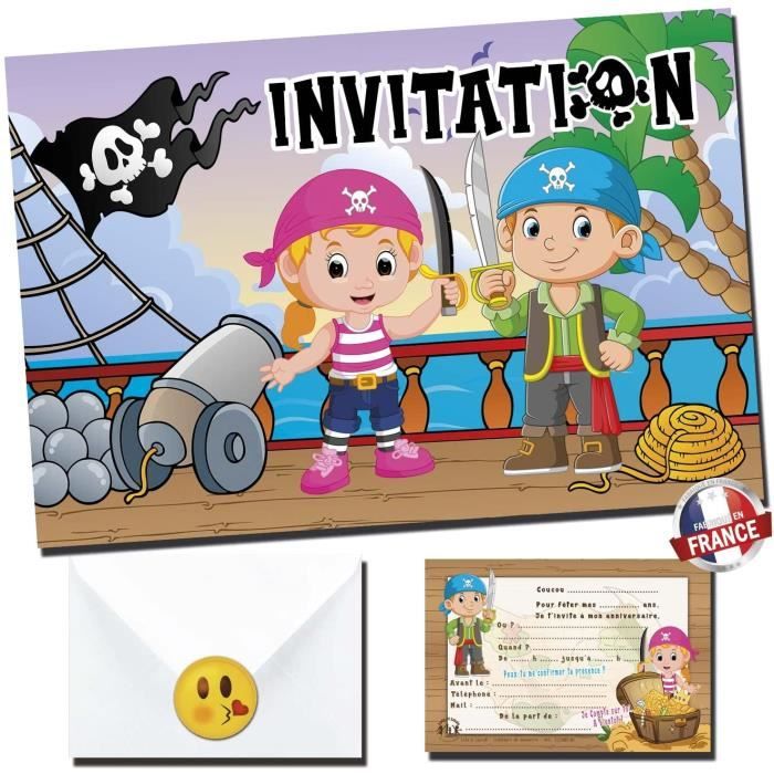 Invitation De Fete - Limics24 - Anniversaire Garçons Filles Pirates 10 ...