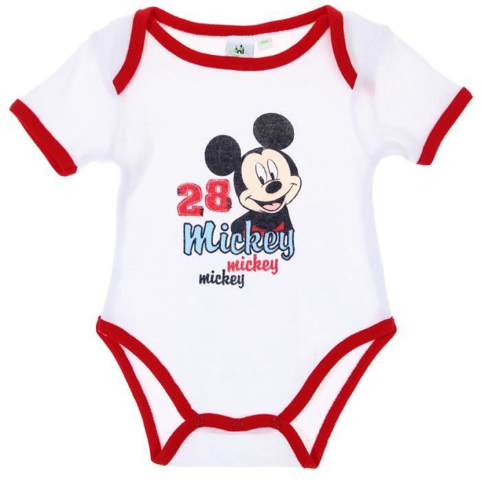 Body bébé garçon manches courtes... Blanc/rouge - Cdiscount Prêt-à-Porter