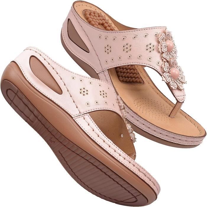 SANDALE - NU-PIEDS 2023 Femme Été Confort Rétro Compensé Slip on ...