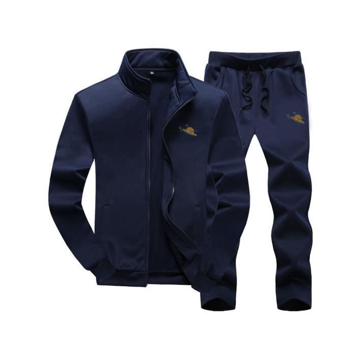 Ensemble Survêtement Homme 2 Pièces Bleu B - Manches Longues - Polyester et Coton - Tailles M à ...