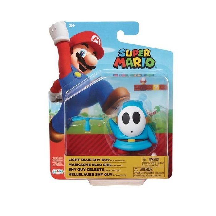 Nintendo - Super Mario Figurine de Maskass Bleu Ciel avec hélico 10cm ...