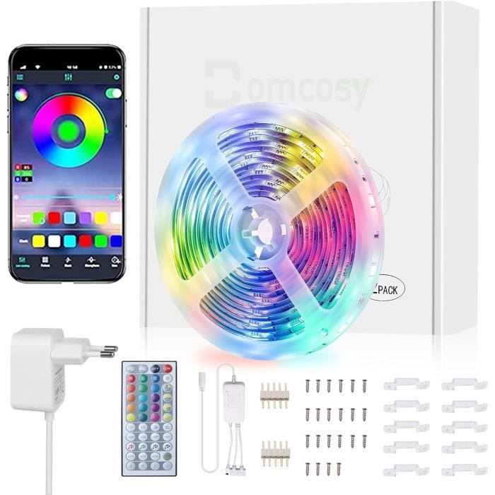 Ruban Led 10M(5M*2), Wifi Bande Led 5050Rgb+2835W Leds Bande Lumineuse Flexible Multicolore Avec ...