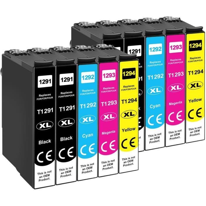 129Xl T1295 Compatible Cartouches D'Encre Pour Epson T1291 T1292 T1293 ...