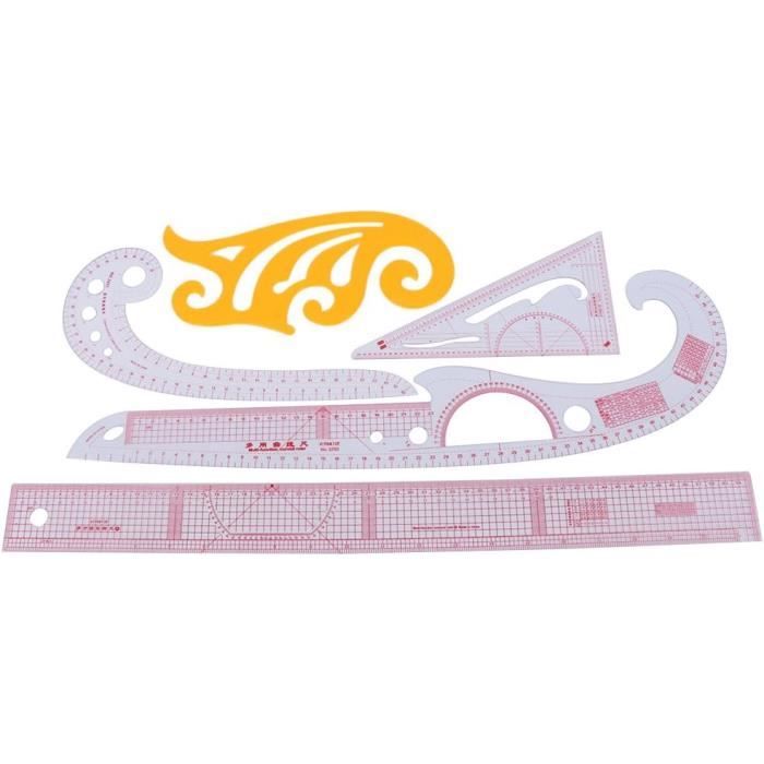 Menitn Kit de Règle Couture pour Conception - 5 pièces en Plastique ...