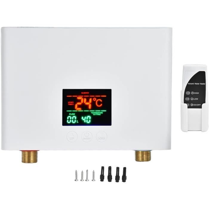Chauffe-Eau Sans Réservoir Électrique, 5500W 220V Mini Chauffe-Eau Instantané Électrique Sans ...