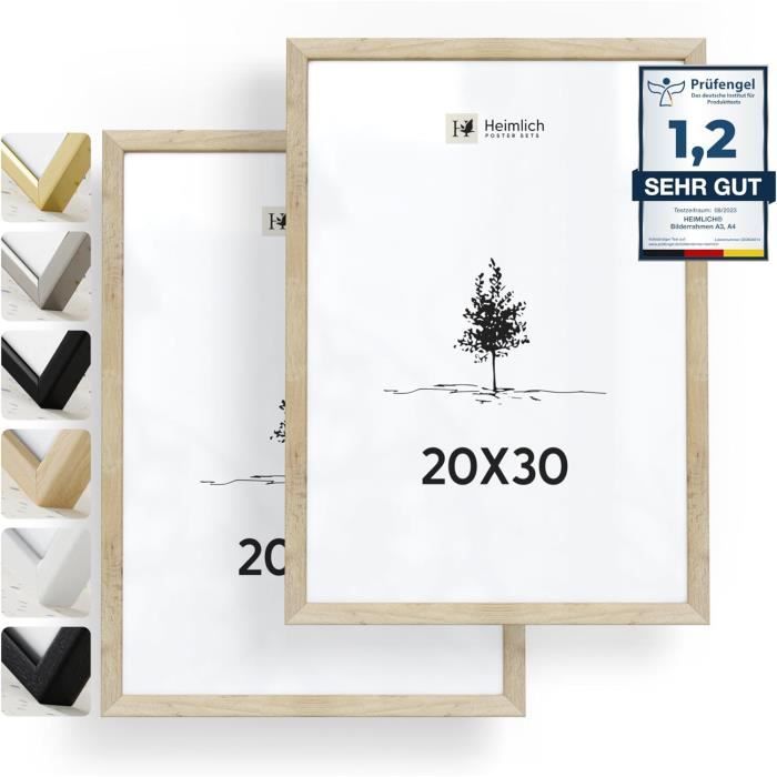 ® 2X Cadre Photo 20X30 Cm En Chêne Massif Bois | Cadre 20X30 Cm | Cadre ...
